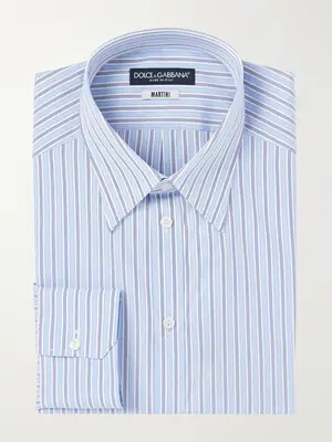 Dolce & Gabbana Striped Cotton-poplin Shirt - Blue