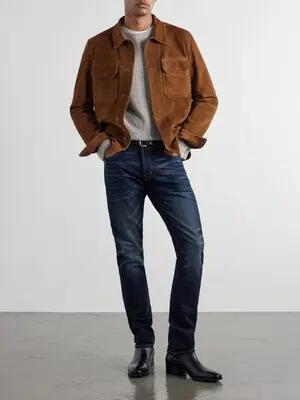 TOM FORD Panelled Suede Jacket - Brown