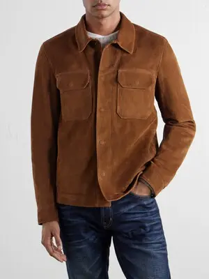TOM FORD Panelled Suede Jacket - Brown