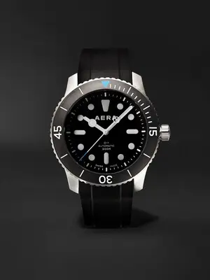 Aera D-1 Automatic Stainless Steel Diver Watch - Black