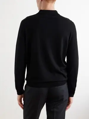 SLOWEAR Slim-fit Icecotton Piqué Polo Shirt - Black