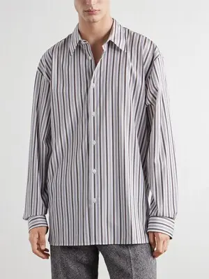 Dries Van Noten Croom Striped Cotton-poplin Shirt - Brown
