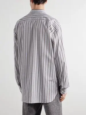 Dries Van Noten Croom Striped Cotton-poplin Shirt - Brown