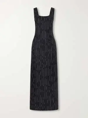 KALLMEYER Isadora Striped Wool Midi Dress