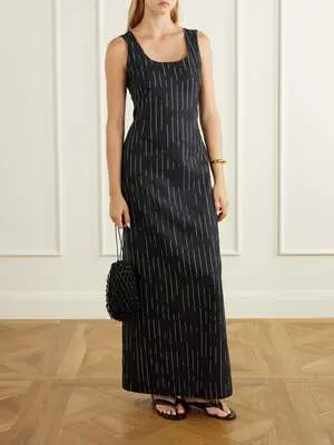 KALLMEYER Isadora Striped Wool Midi Dress