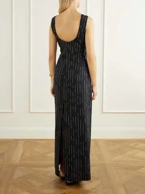 KALLMEYER Isadora Striped Wool Midi Dress