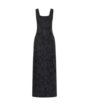 KALLMEYER Isadora Striped Wool Midi Dress