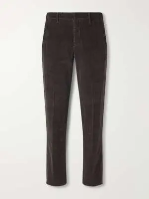 Altea Dumbo Straight-leg Stretch-cotton Corduroy Trousers - Brown