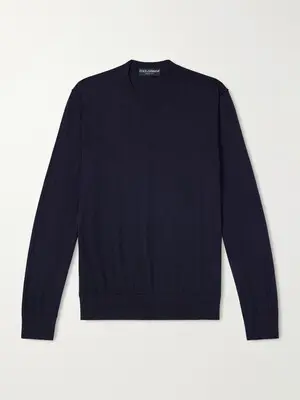 Dolce & Gabbana Cashmere Crewneck Sweater - Blue