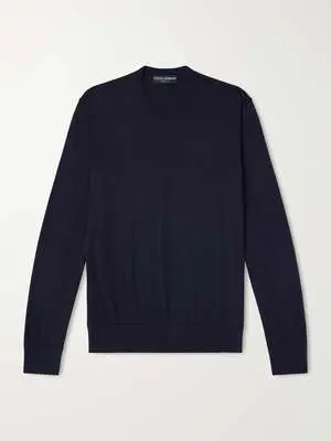 Dolce & Gabbana Cashmere Crewneck Sweater - Navy