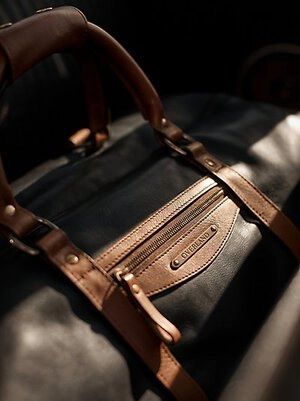 Overland Fairfield Large Leather Duffel Bag - Black