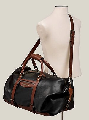 Overland Fairfield Large Leather Duffel Bag - Black