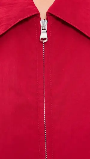 Tibi Fall Nylon Zip-up Bomber Jacket