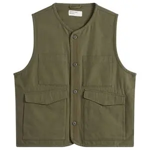 Universal Works Brushed Moleskin 4 Pocket Gilet - Olive