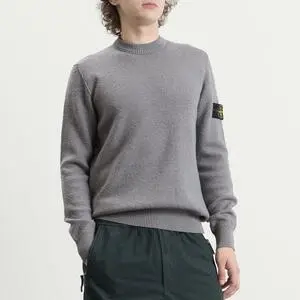 Stone Island Textured Stitch Jumper - Ash Grey