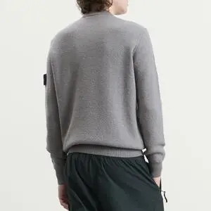 Stone Island Textured Stitch Jumper - Ash Grey