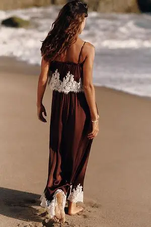Show Me Your Mumu Emmylou Maxi Dress With Lace Trim