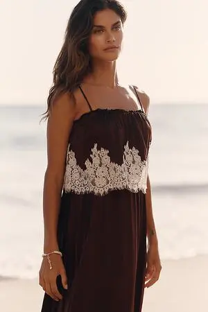 Show Me Your Mumu Emmylou Maxi Dress With Lace Trim