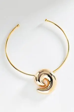 Anthropologie By Anthropologie Chunky Swirl Collar Necklace Gold