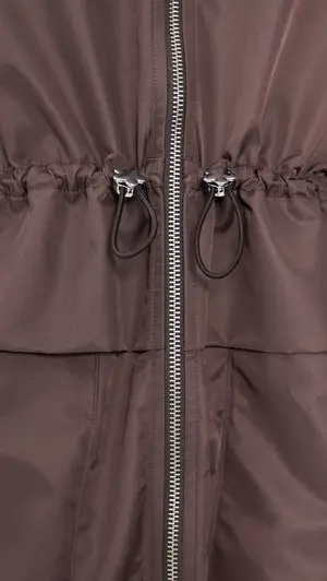 MEIMEIJ Techno Long Jacket With Hood And Drawstring Waist