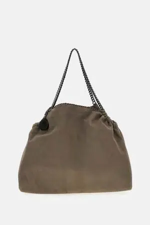 Stella McCartney Falabella Drawstring Handbag In Alter Suede - Grey
