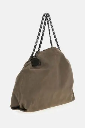 Stella McCartney Falabella Drawstring Handbag In Alter Suede - Grey