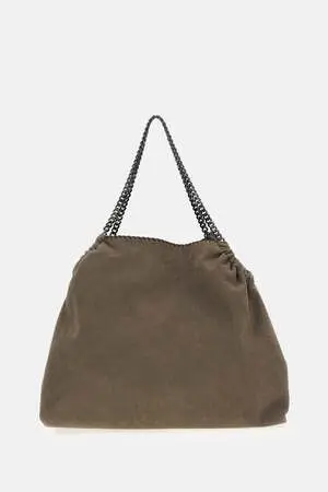 Stella McCartney Falabella Drawstring Handbag In Alter Suede - Grey
