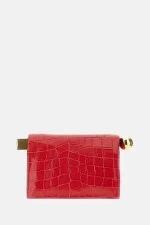 Jacquemus Folded Clutch Bag With Crocodile Effect Embossing - Red