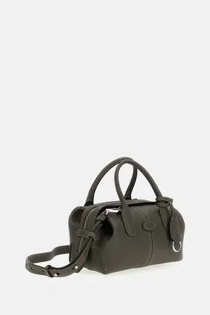 TOD'S Mini Trunk Bag In Hammered Leather - Grey