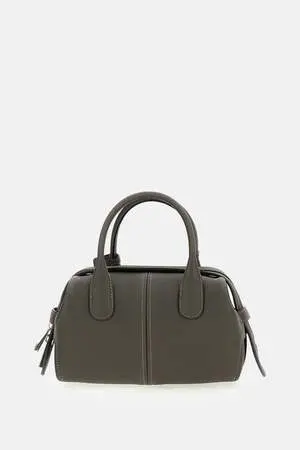 TOD'S Mini Trunk Bag In Hammered Leather - Grey