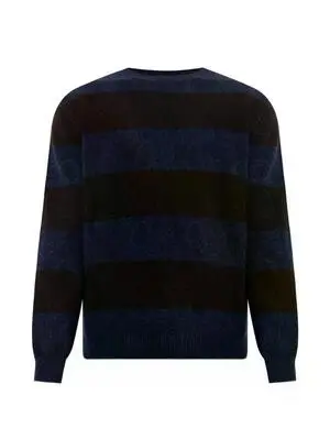 Etro Paisley Pattern Striped Crew Neck Sweater