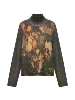 DIESEL® Floral Print High Neck Sweater
