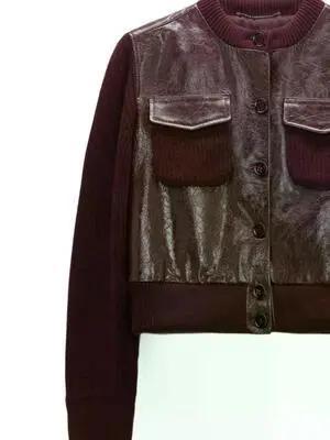 Dorothee Schumacher Leather-paneled Knitted Jacket - Red