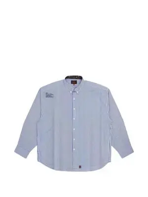 AAPE BY *A BATHING APE Stripe-print Logo-embroidered Shirt - Blue