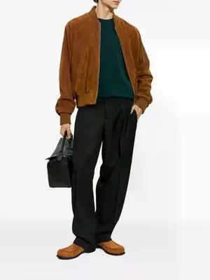 AMI Paris Crew Neck Wool Sweater With De Coeur Embroidery