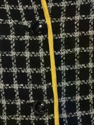 Versace Tweed Checked Jacket With Yellow Piping