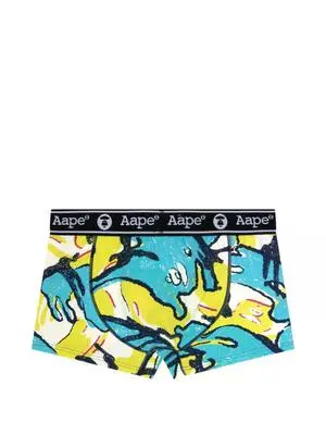 AAPE BY *A BATHING APE Moonface Camo-print Briefs - Blue