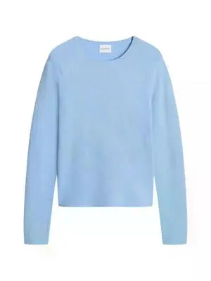 Closed Crew-neck Long-sleeve Sweater - Blue