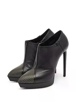Saint Laurent Janis Studded Leather Ankle Boots