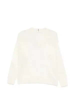 PANICALE V-neck Drop Shoulder Sweater - Neutrals