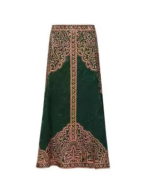 Johanna Ortiz Encanto De Isla Jacquard-pattern Skirt