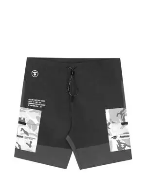 AAPE BY *A BATHING APE Moonface Camouflage-print Shorts - Grey