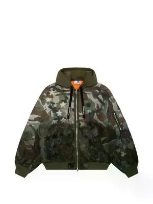 AAPE BY *A BATHING APE Camouflage-print Hooded Bomber Jacket - Green