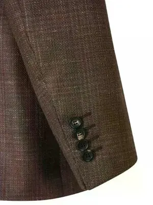 Canali Check-pattern Notched-lapels Jacket - Brown