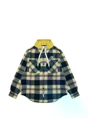 AAPE BY *A BATHING APE Check-pattern Hooded Shirt - Neutrals