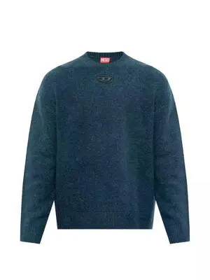 DIESEL® Wool & Alpaca Blend Jumper With Embroidered Oval D Logo