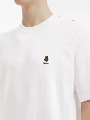 FINGERCROXX Logo-embroidered Patch-detail T-shirt - White