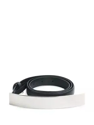 MUGLER Silver Arched Rectangle Buckle Belt