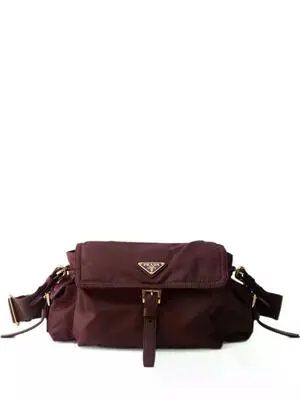 Prada Explore Medium Re-nylon Shoulder Bag With Flap - Red