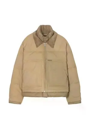 Closed Padded Corduroy Collar Jacket